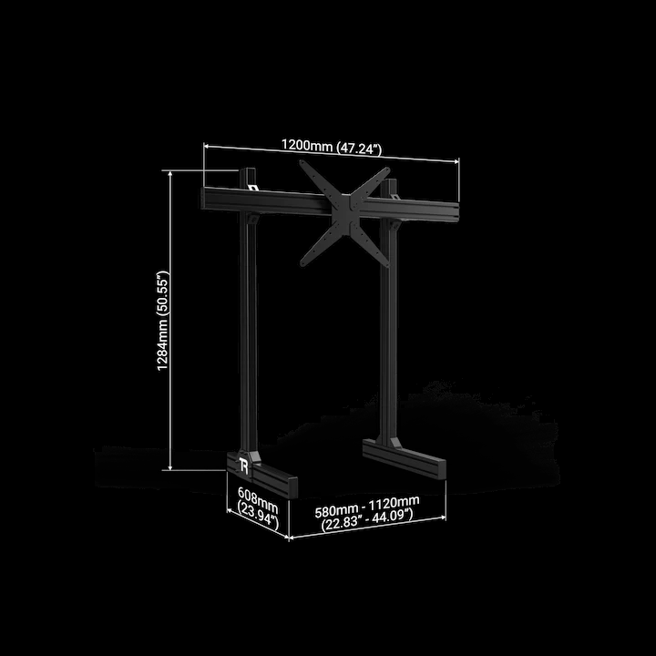 Trak Racer Large Freestanding Single Monitor Stand - 1200mm / 47.25" W ...