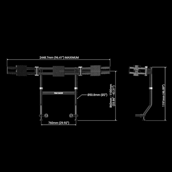Trak Racer Integrated Triple Monitor Stand for Trak Racer TR8 PRO ...